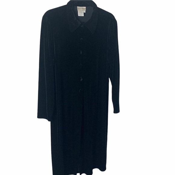 Jackets & Coats | Vintage Long Black Velvet Coat | Poshmark